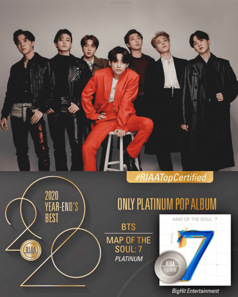 BTS’in "MAP OF THE SOUL : 7"ı, 2020'de RIAA'dan Platin Sertifika Alan ...