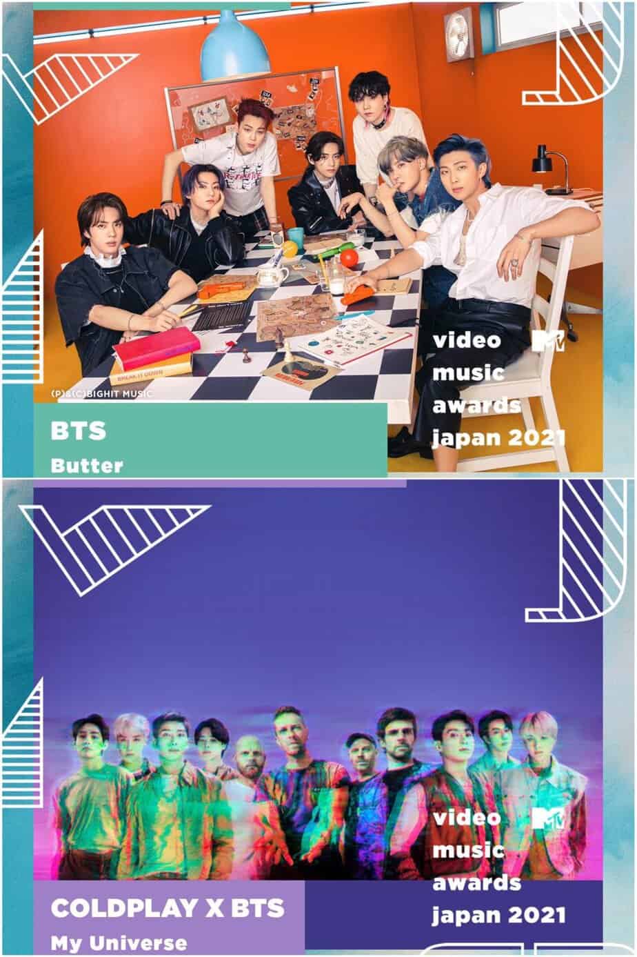 BTS, "Butter" ve "My Universe" İle 2021 MTV Video Müzik Ödülleri ...